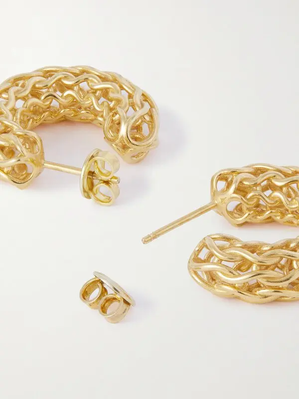Bottega Veneta Crochet -tone Hoop Earrings