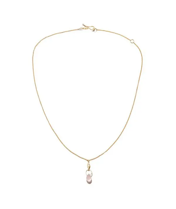 MELISSA JOY MANNING Recycled Rose Quartz And Diamond Necklace - Gold