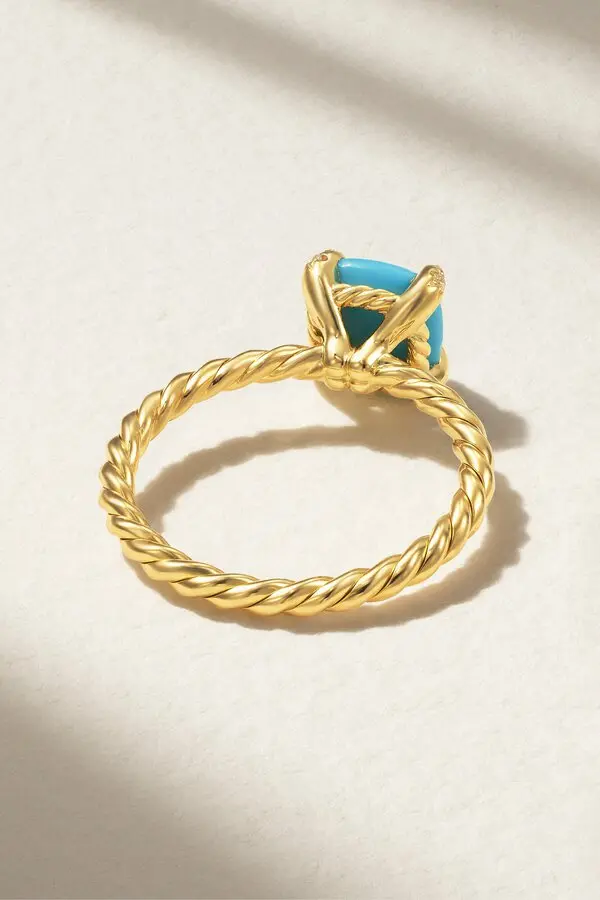 David Yurman Châtelaine 18-karat Turquoise And Diamond Ring - Gold