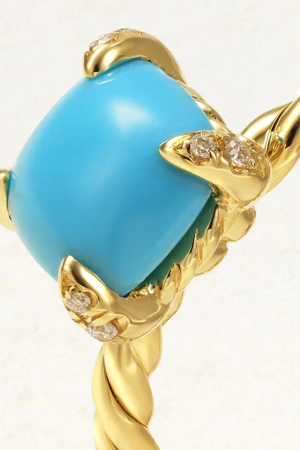 David Yurman Châtelaine 18-karat Turquoise And Diamond Ring - Gold