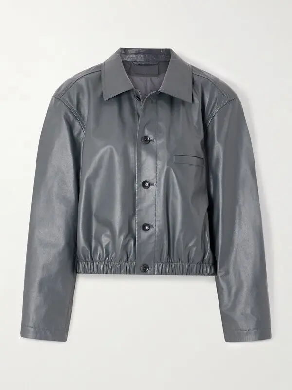 LEMAIRE Cropped Leather Jacket