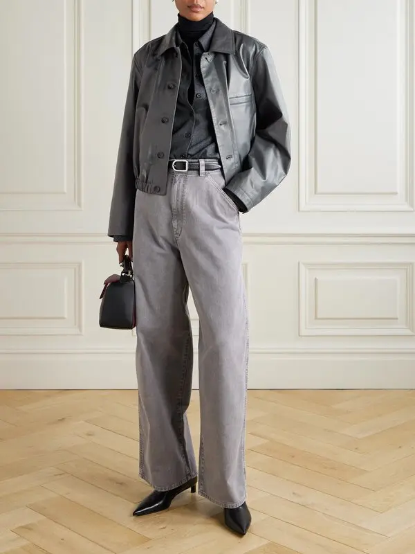 LEMAIRE Cropped Leather Jacket
