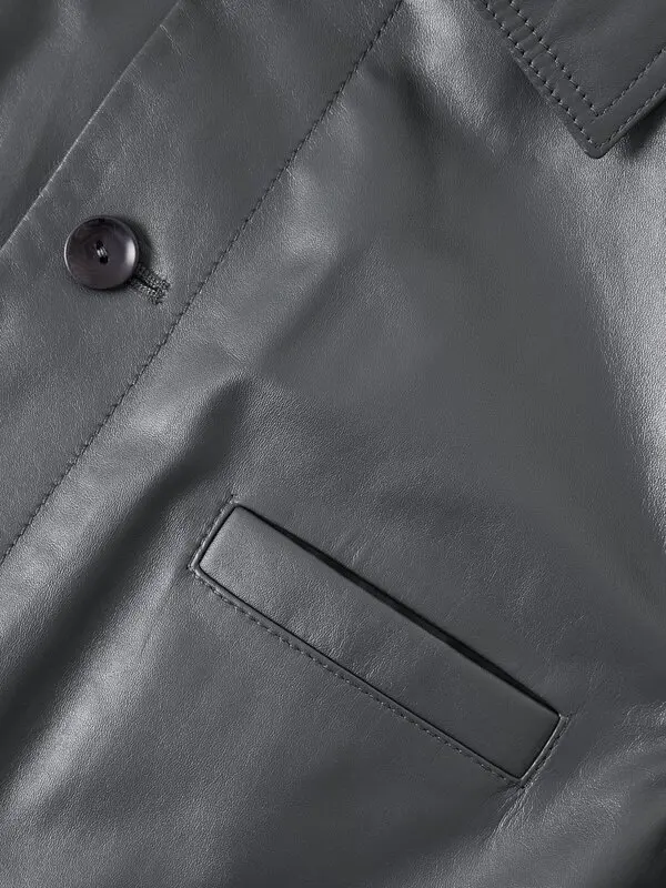 LEMAIRE Cropped Leather Jacket