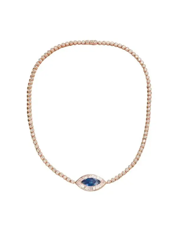ANITA KO Rose Diamond Sapphire Necklace
