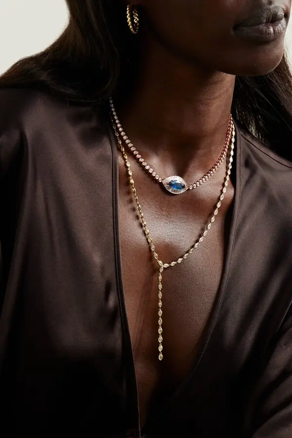 ANITA KO Rose Diamond Sapphire Necklace