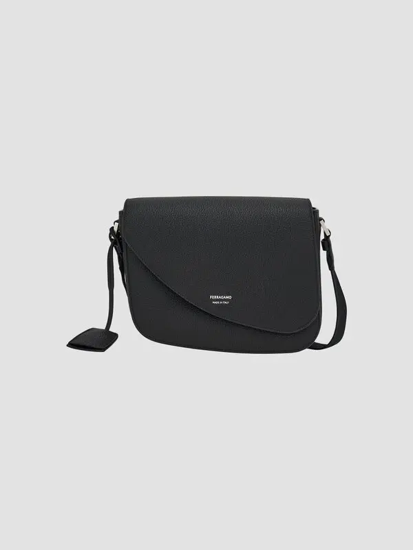 FERRAGAMO Fiamma Leather Shoulder Bag