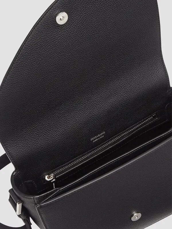 FERRAGAMO Fiamma Leather Shoulder Bag