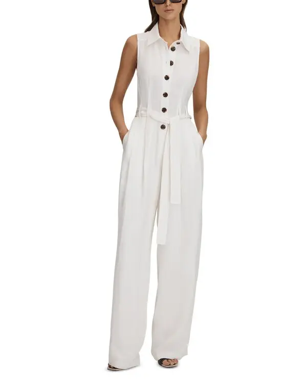 REISS Perla Collared Jumpsuit