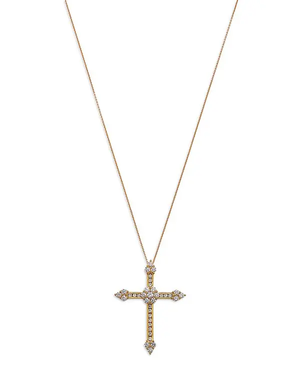 Bloomingdale'S Diamond Cross Pendant Necklace - Gold
