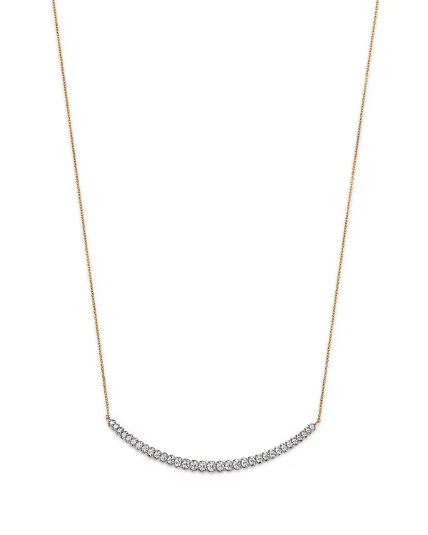 Bloomingdale'S Diamond Graduated Bar Necklace In 14k Yellow Gold - White/gold