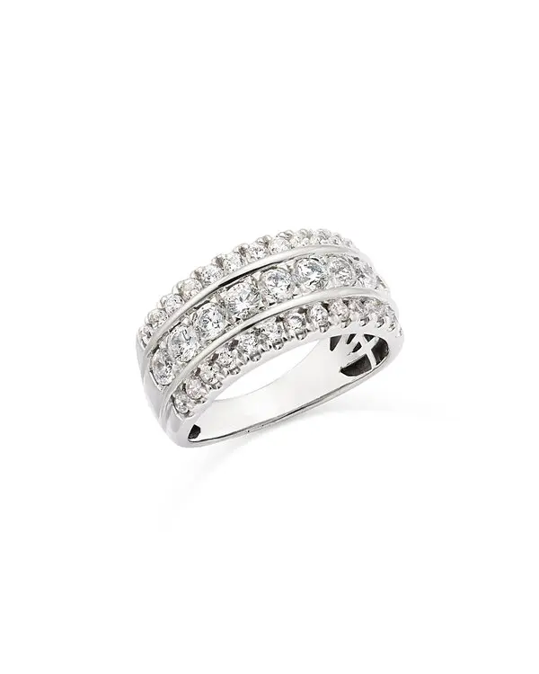 Bloomingdale'S Diamond Triple Row Ring In 14k Gold - White