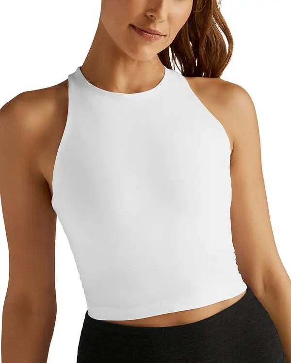 Beyond Yoga Spacedye Refocus Cropped Tank Top - Cloud White