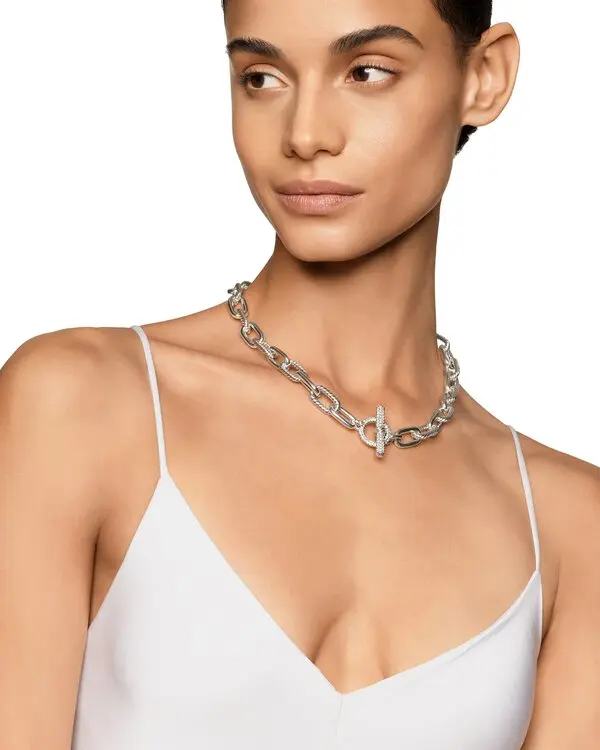David Yurman Dy Madison Diamond Chain Link Necklace
