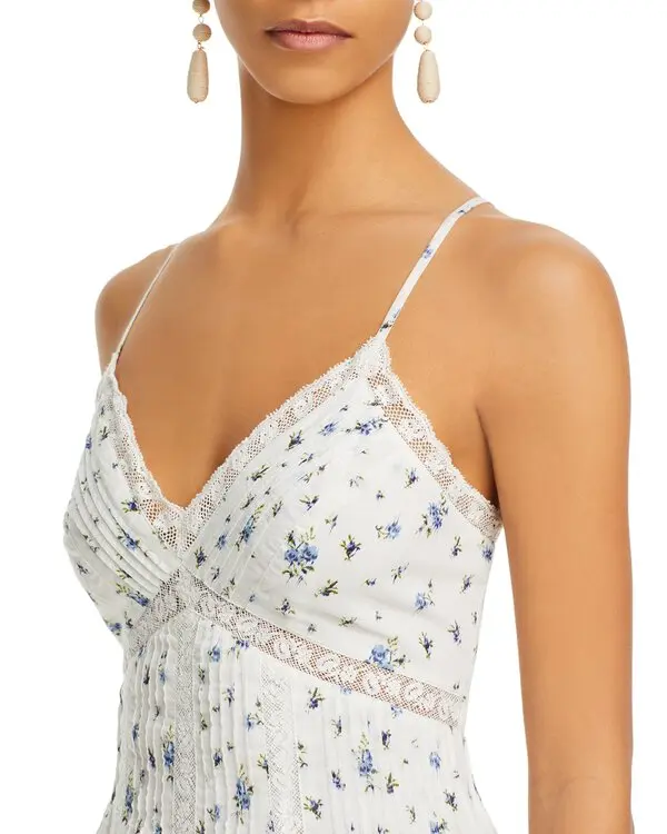LoveShackFancy Docila Cotton Pleated Mini Dress