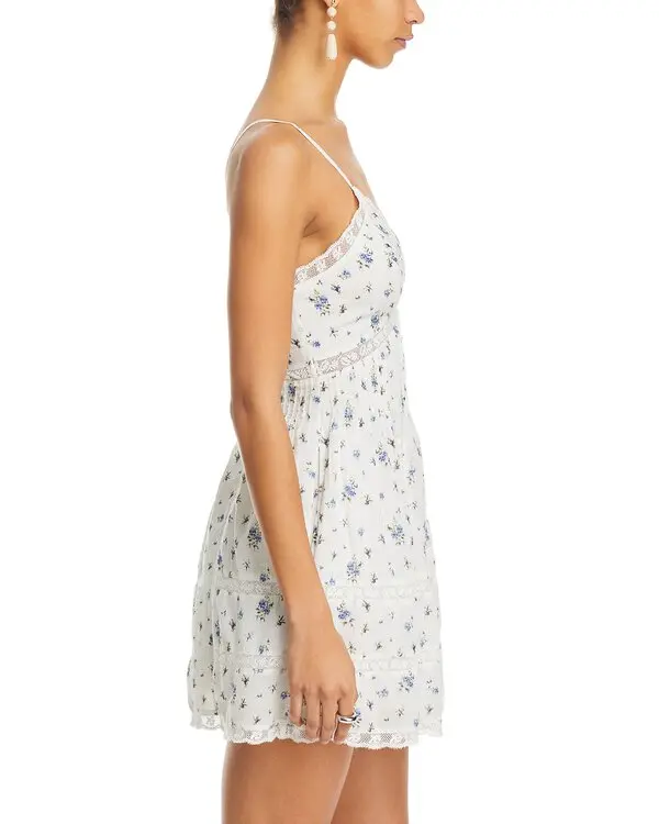LoveShackFancy Docila Cotton Pleated Mini Dress