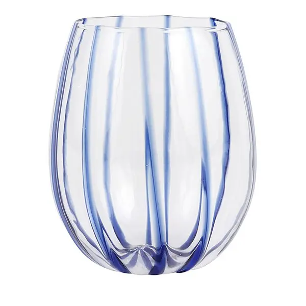 VIETRI Nuovo Stripe Stemless Wine Glass - Blue