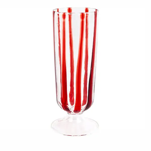 VIETRI Nuovo Stripe Champagne Glass - Red