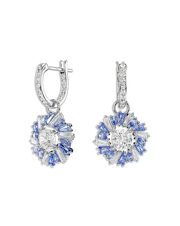 SWAROVSKI Idyllia Huggie Hoop Drop Earrings - Blue/silver