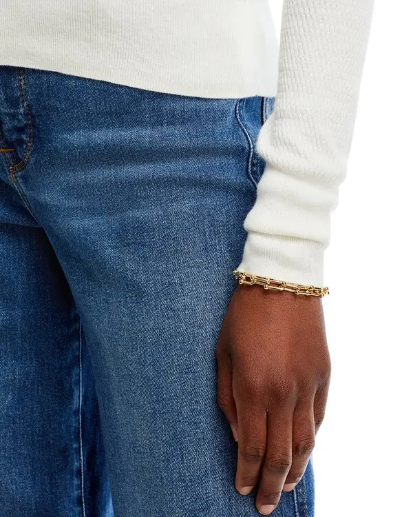 L'Agence Sterling Jewel Button Collared Top - Ivory