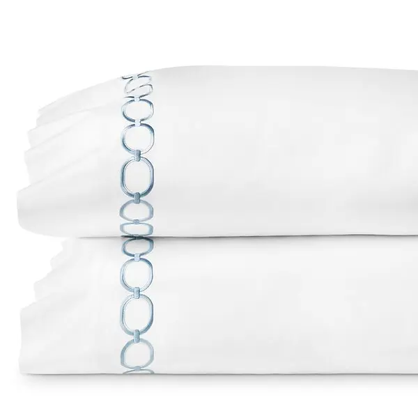 SFERRA Catena Pillowcase, Set Of 2, King - White/sea