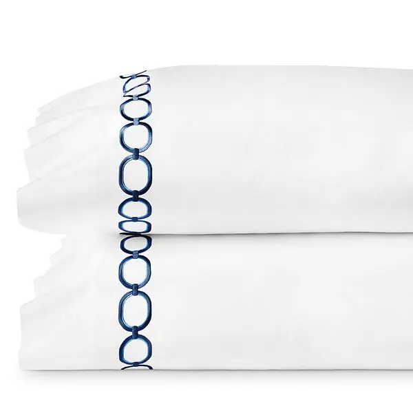 SFERRA Catena Pillowcase, Set Of 2 - White/navy