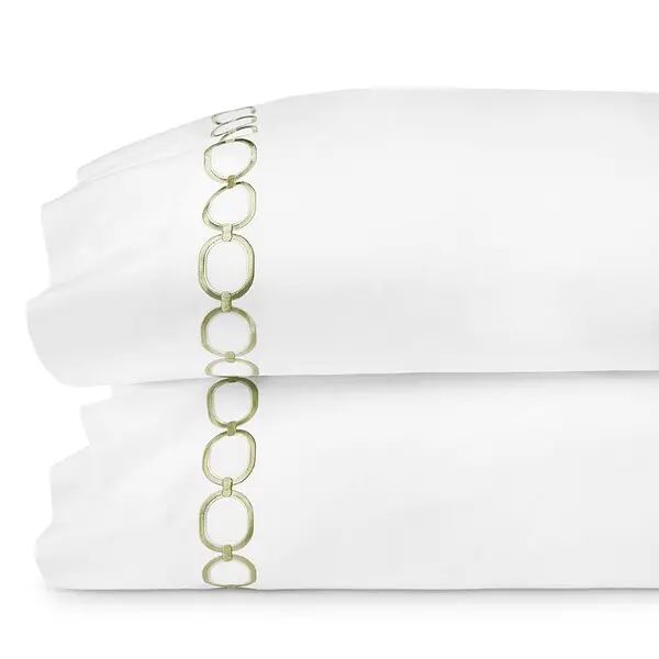 SFERRA Catena Pillowcase, Set Of 2 - White/willow