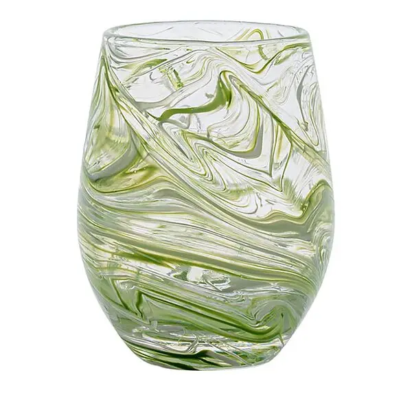 JULISKA Puro Marbled Stemless Wine Glass - Green