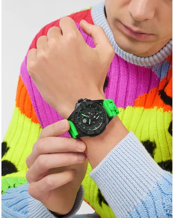 Philipp Plein The $kull 44mm Watch - Black/green