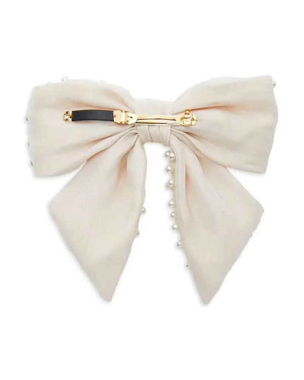 Lele Sadoughi Natalia Faux Pearl Bow Barrette In Ivory - 30  display picture 3