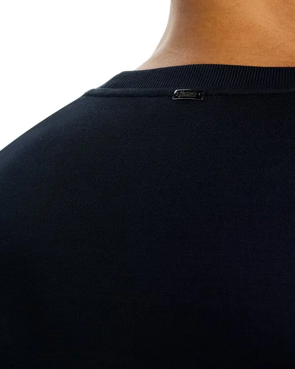Herno Double Layered Short Sleeve Knit Tee - Blue Navy