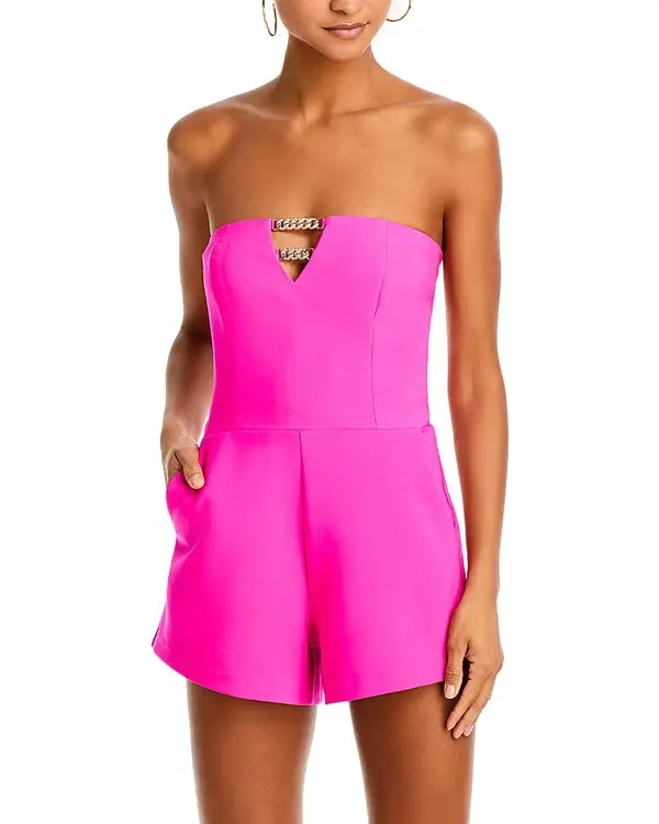 Generation Love Liz Crepe Romper With Chain Detail - Magenta