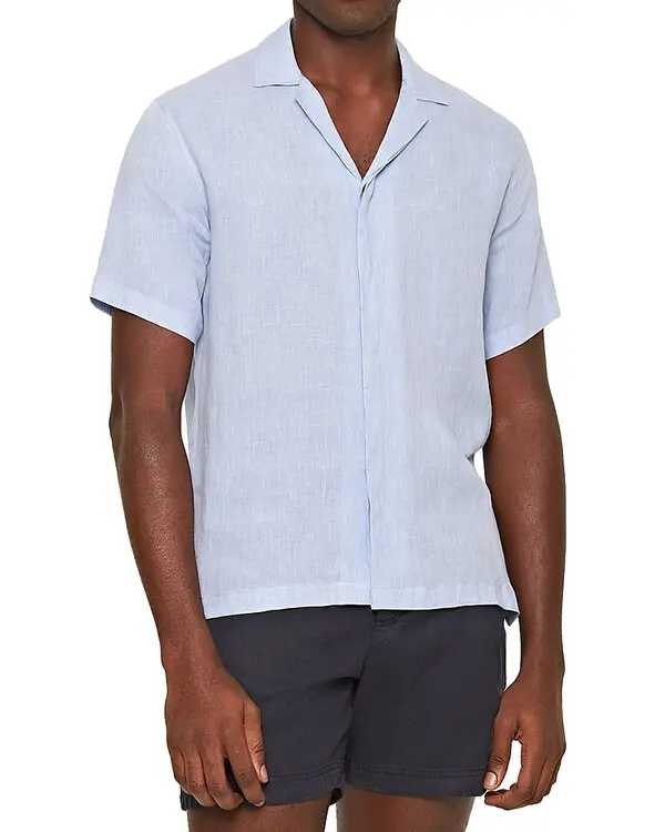 Orlebar Brown Maitan Ii Short Sleeve Button Front Shirt - Soft Blue