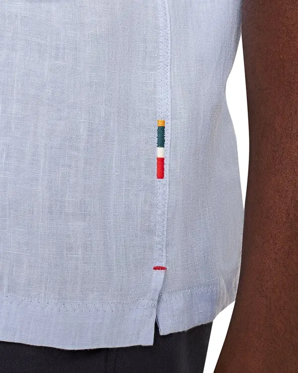 Orlebar Brown Maitan Ii Short Sleeve Button Front Shirt - Soft Blue