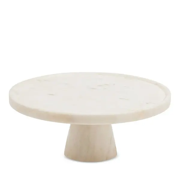 BLUE PHEASANT Samantha 7.5 Marble Cake Stand - White Marble