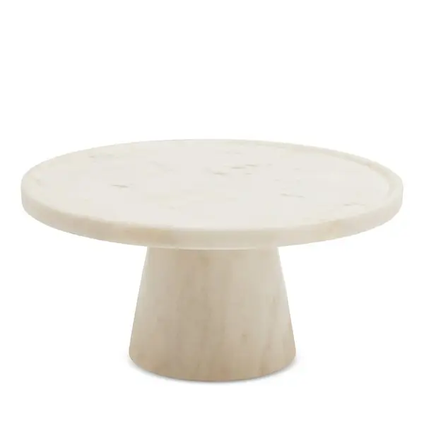 BLUE PHEASANT Samantha 9.5 Marble Cake Stand - White Marble
