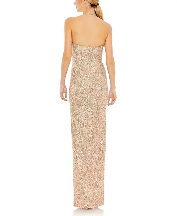 mac duggal rose gold dress Pink Iridescent One Shoulder Rosette Ball Gown main image 1