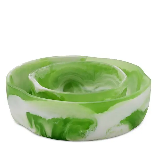BLUE PHEASANT Beatrix Swirled Resin Bowl, Set Of 2 - Green