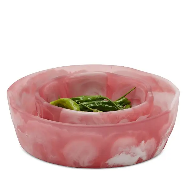 BLUE PHEASANT Beatrix Swirled Resin Bowl, Set Of 2 - Pink