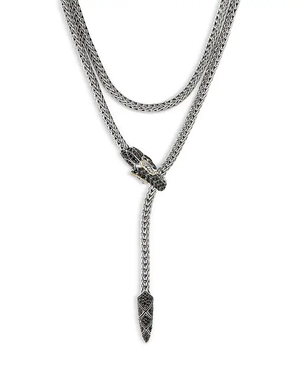 John Hardy Naga Lariat Necklace - Black/silver