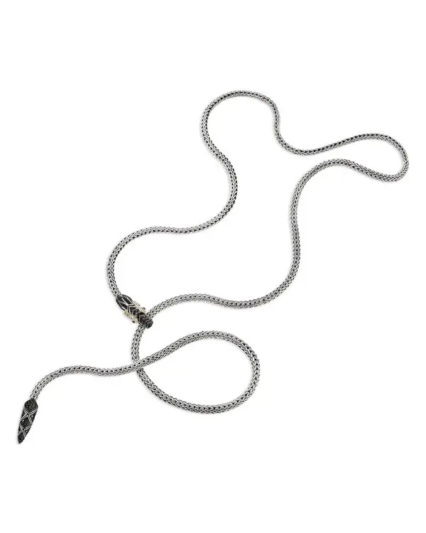 John Hardy Naga Lariat Necklace - Black/silver