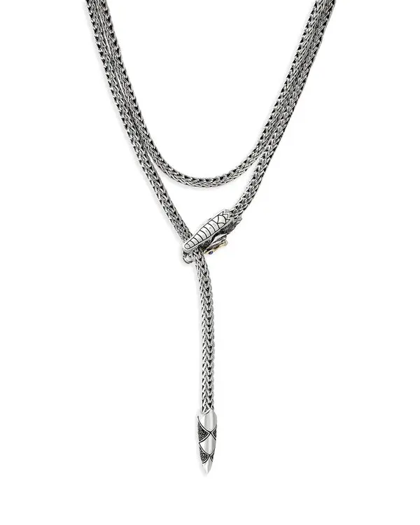 John Hardy Naga Lariat Necklace - Black/silver