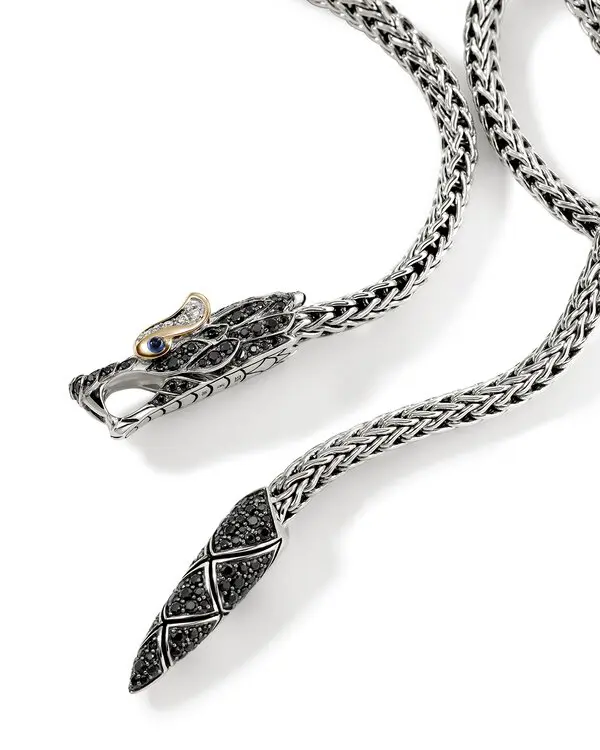 John Hardy Naga Lariat Necklace - Black/silver