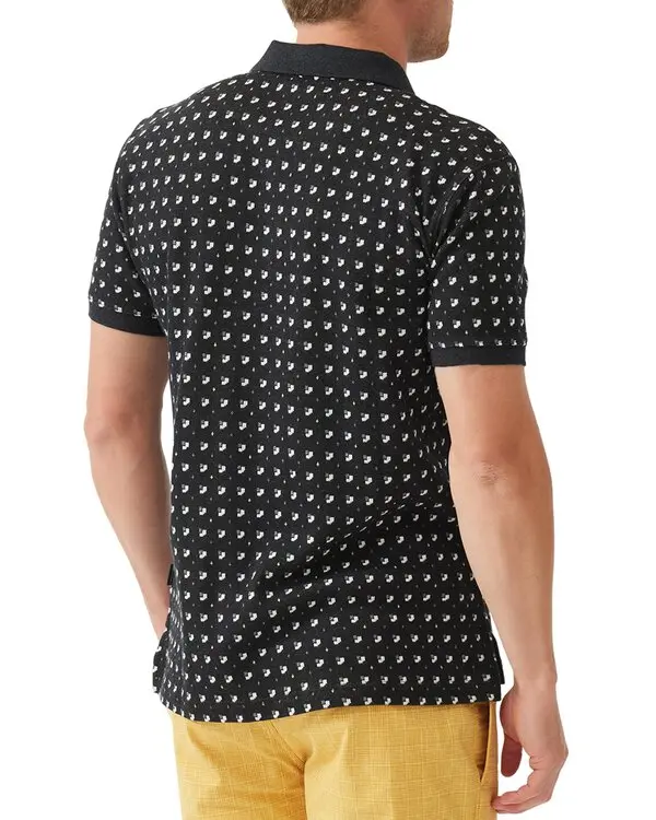 Rodd & Gunn Five Roads Cotton Printed Polo Shirt - Onyx