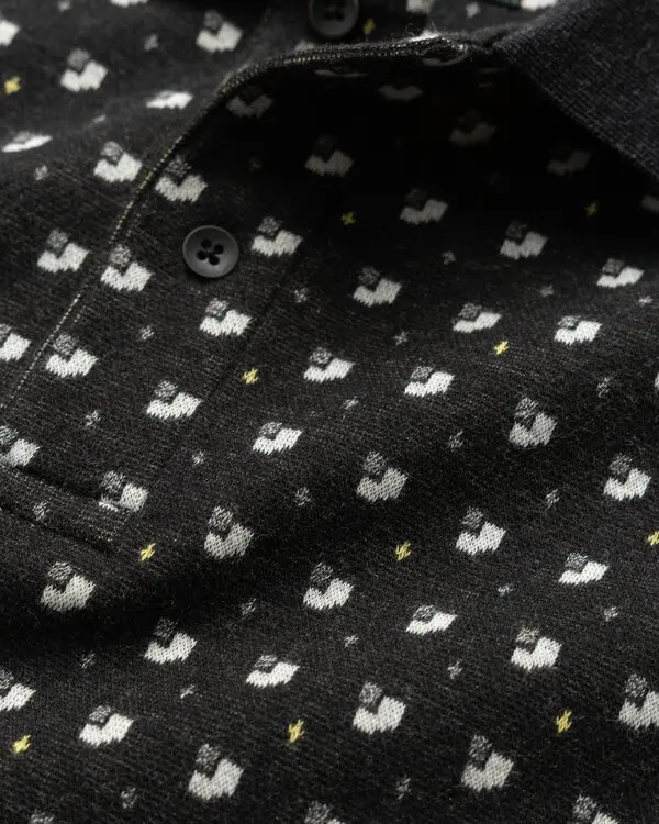 Rodd & Gunn Five Roads Cotton Printed Polo Shirt - Onyx