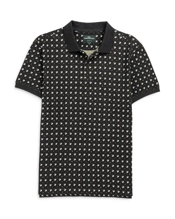 Rodd & Gunn Five Roads Cotton Printed Polo Shirt - Onyx