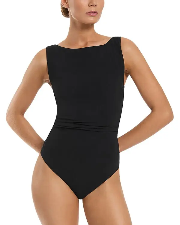 JETS Boatneck One-piece Swimsuit - Black
