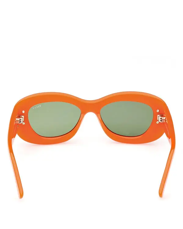 Emilio Pucci 52mm Geometric Sunglasses - Orange/green Solid
