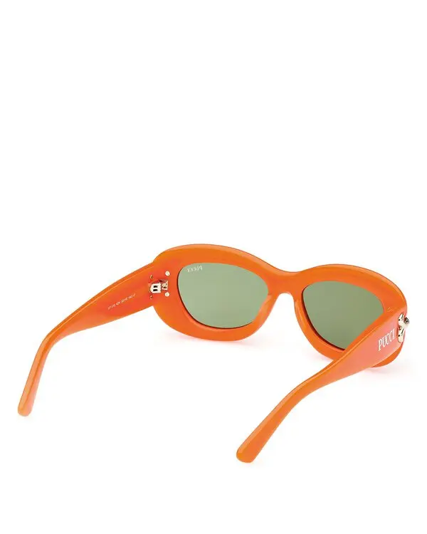 Emilio Pucci 52mm Geometric Sunglasses - Orange/green Solid
