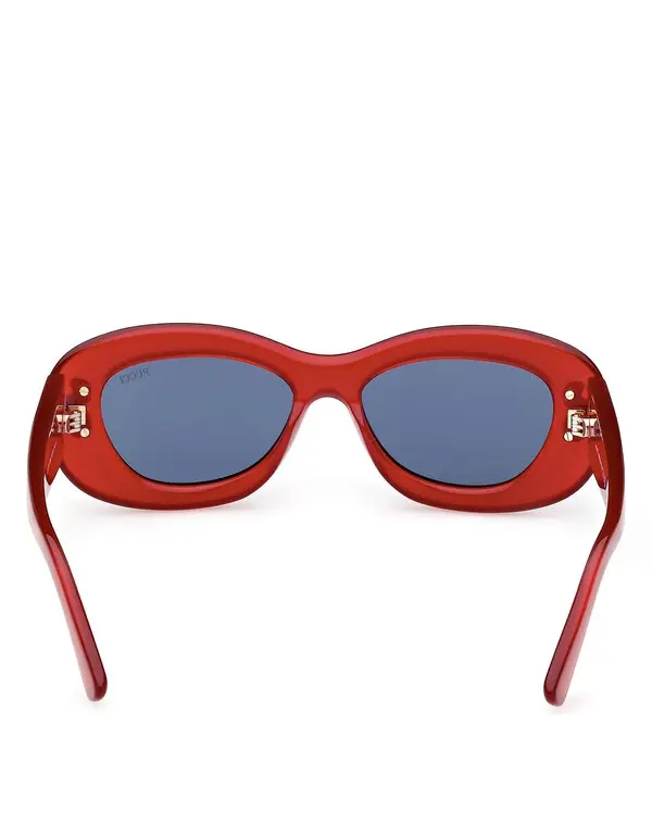 Emilio Pucci 52mm Geometric Sunglasses - Red/blue Solid