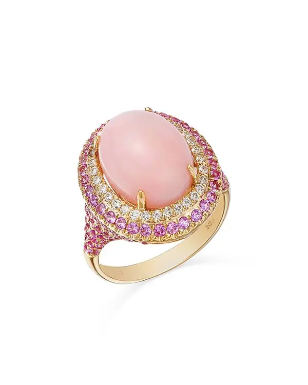 Bloomingdale'S Opal, Sapphire And Diamond Ring - Pink/gold